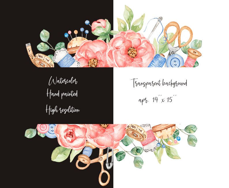 Watercolor Sewing Frame (1261907)