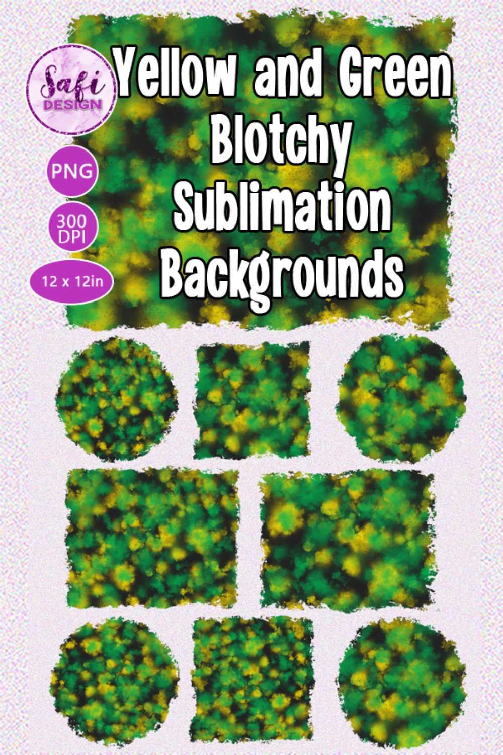 Yellow and Green Blotchy Sublimation Backgrounds
