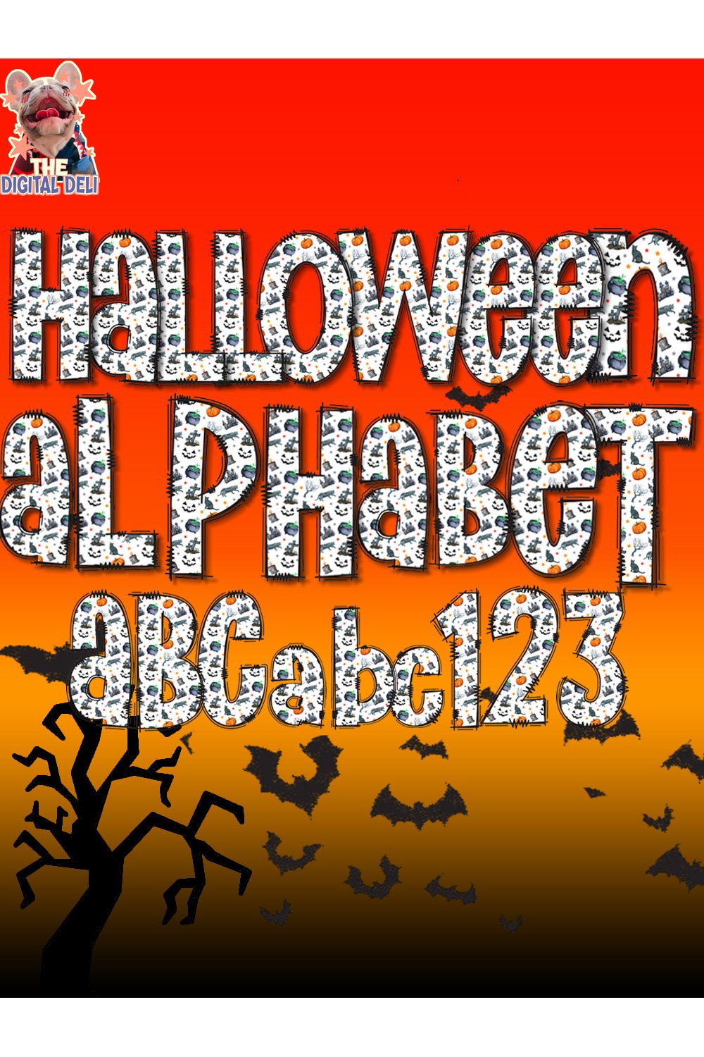 Witching Halloween Alphabet Clipart Letters and Numbers PNG