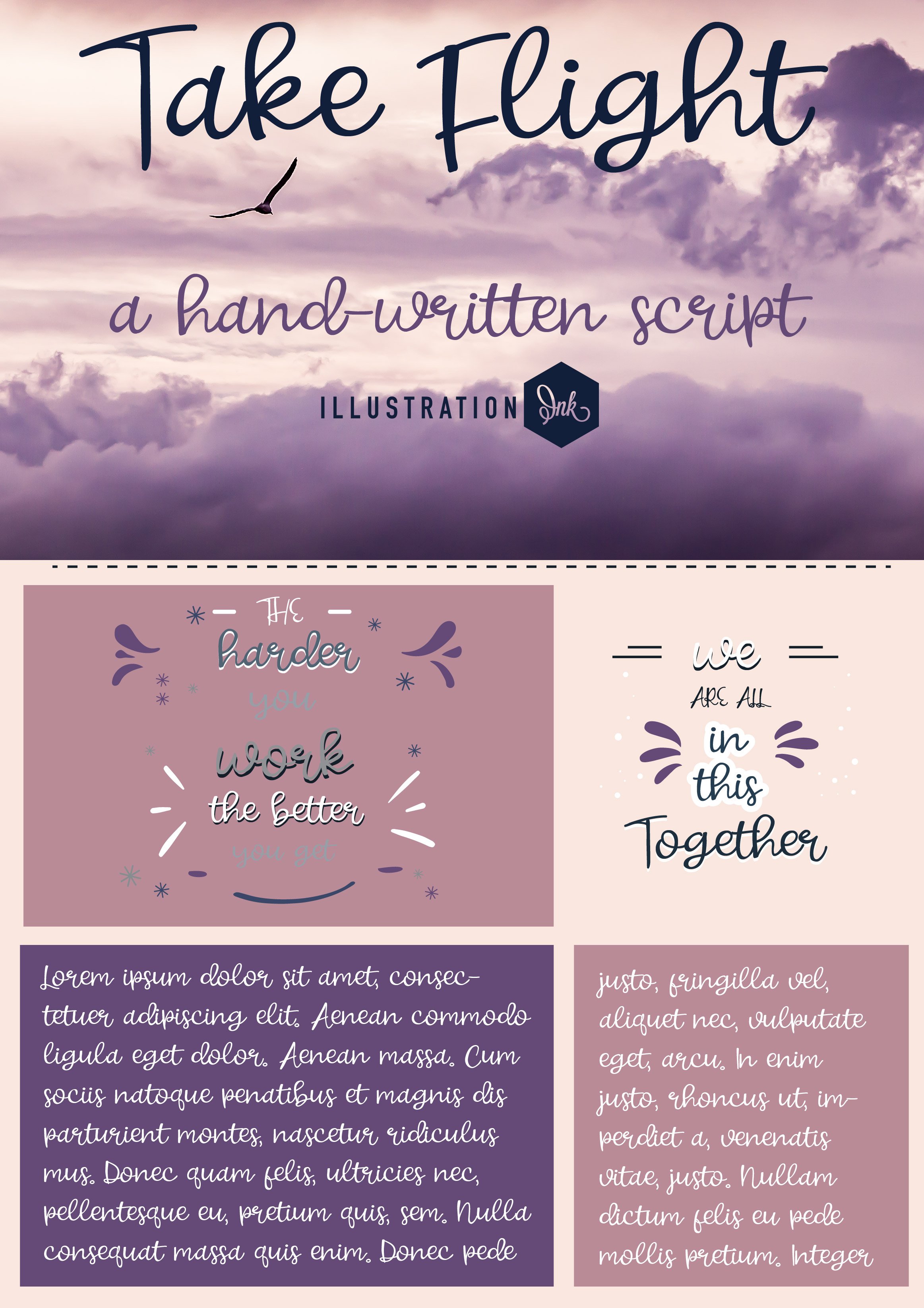 Handcrafted cursive script