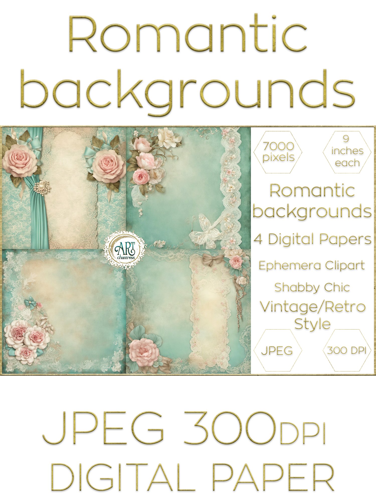 Watercolor Digital Paper Collage Sheets scrapbook (2924714)