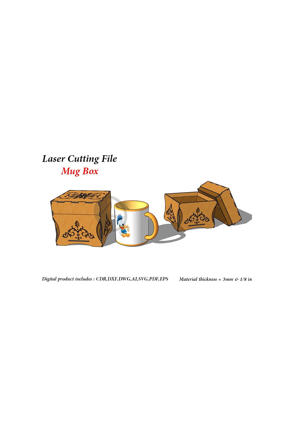 Mug Box with Gift Box SVG