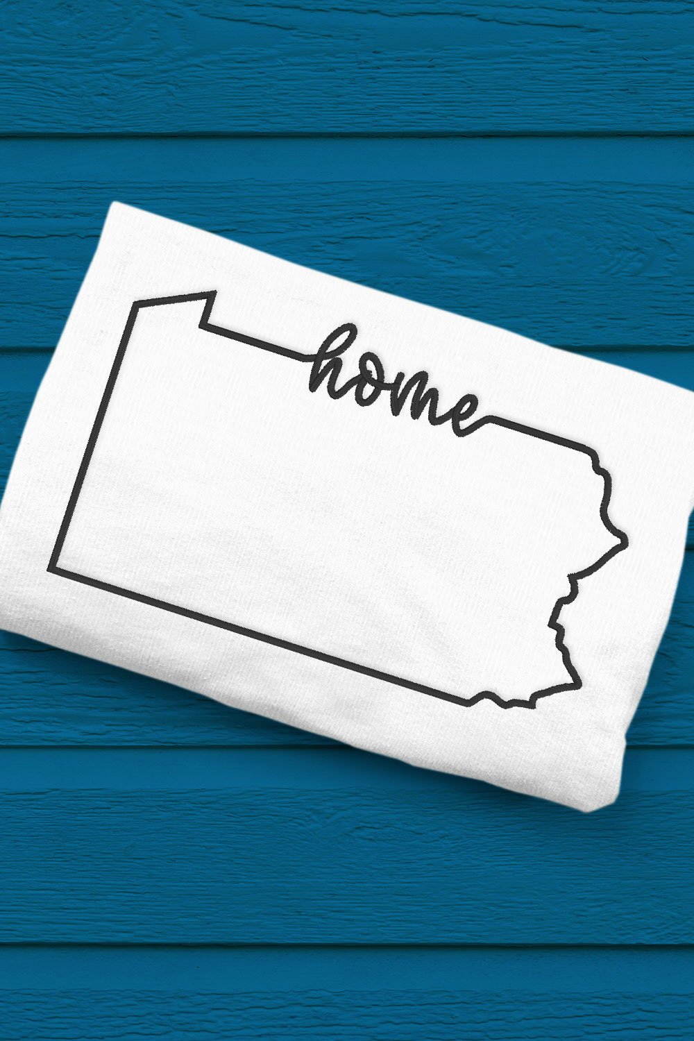Pennsylvania Home State Outline Embroidery Design