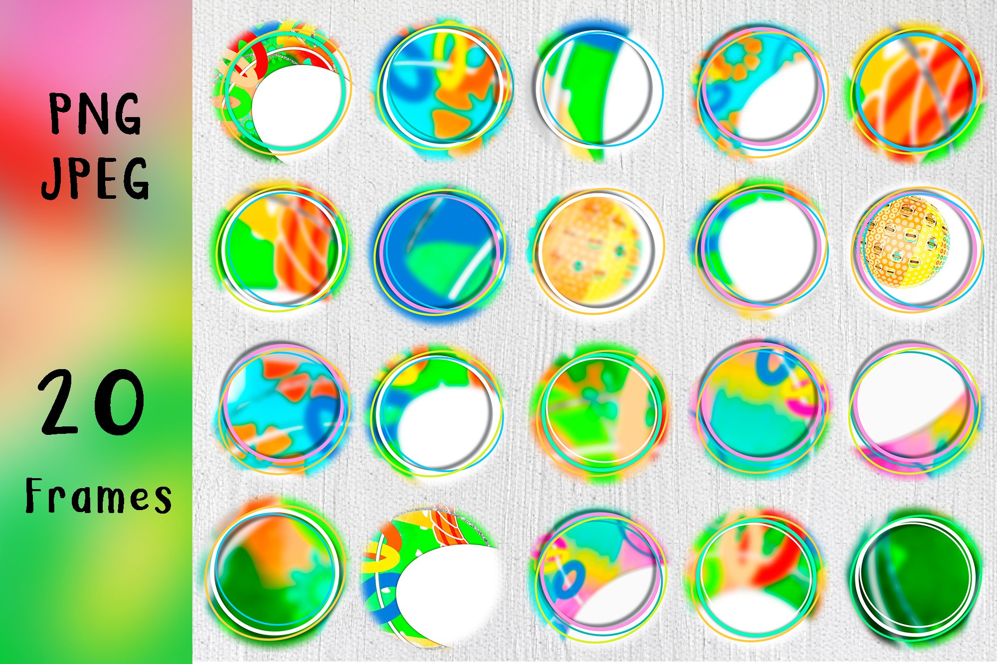 The sublimation frames are round. Colors of Summer