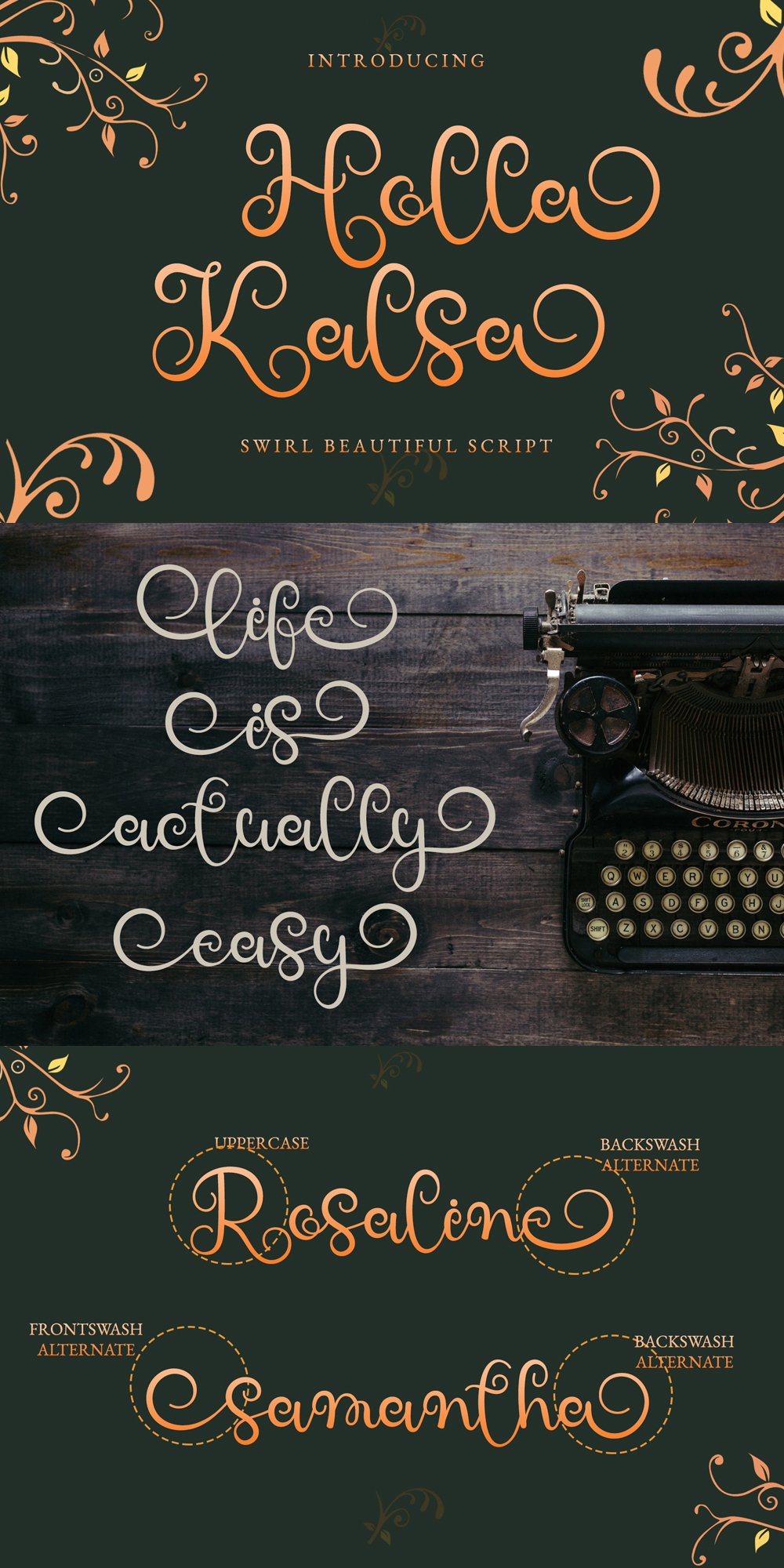 Holla Kalsa - Swirly Calligraphy Font