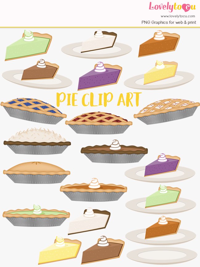 Baked pies clipart set