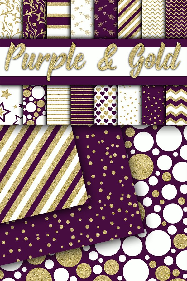 Purple and Gold Digital Paper (78708)