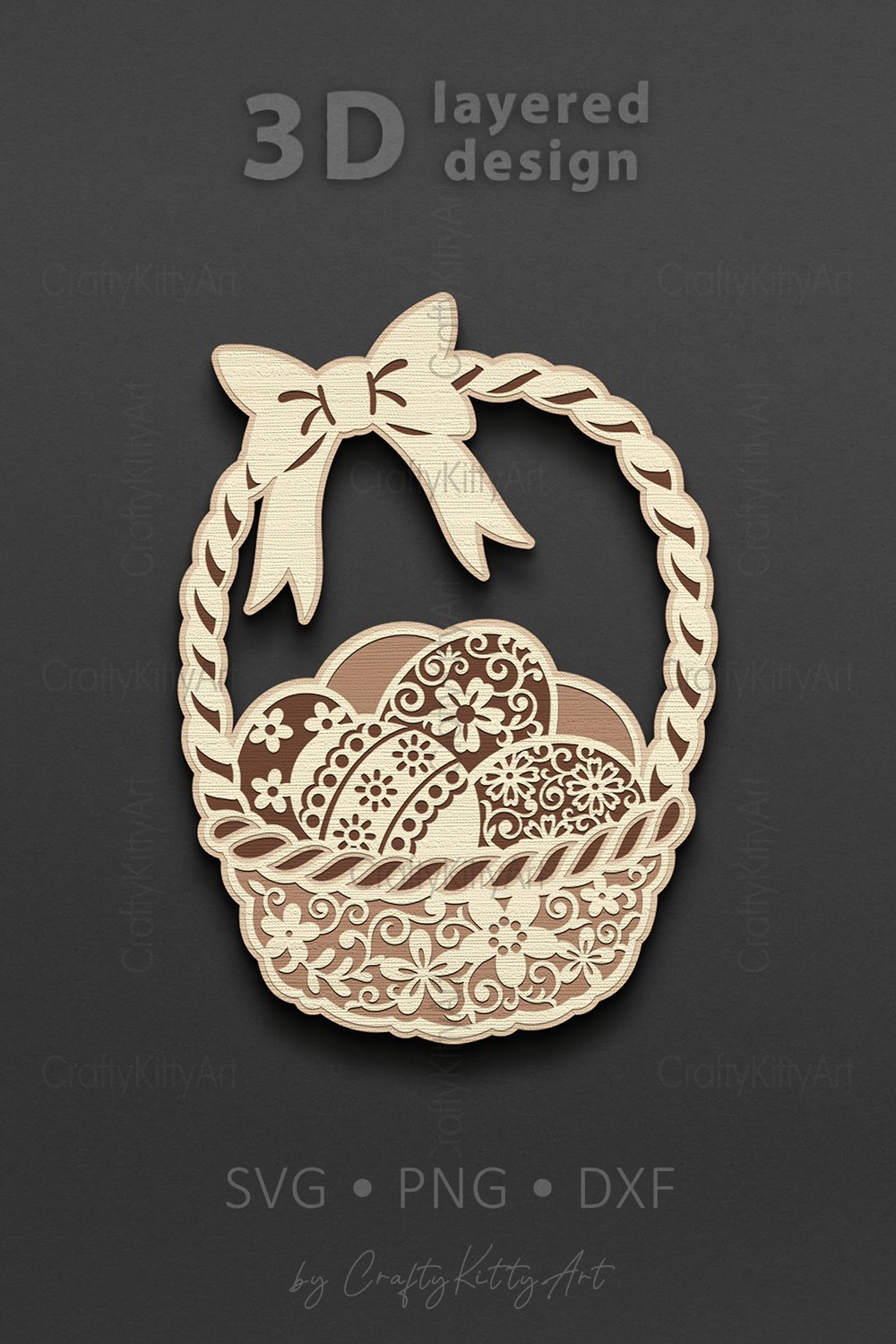 Easter Basket SVG, 3D layered paper laser cutting files