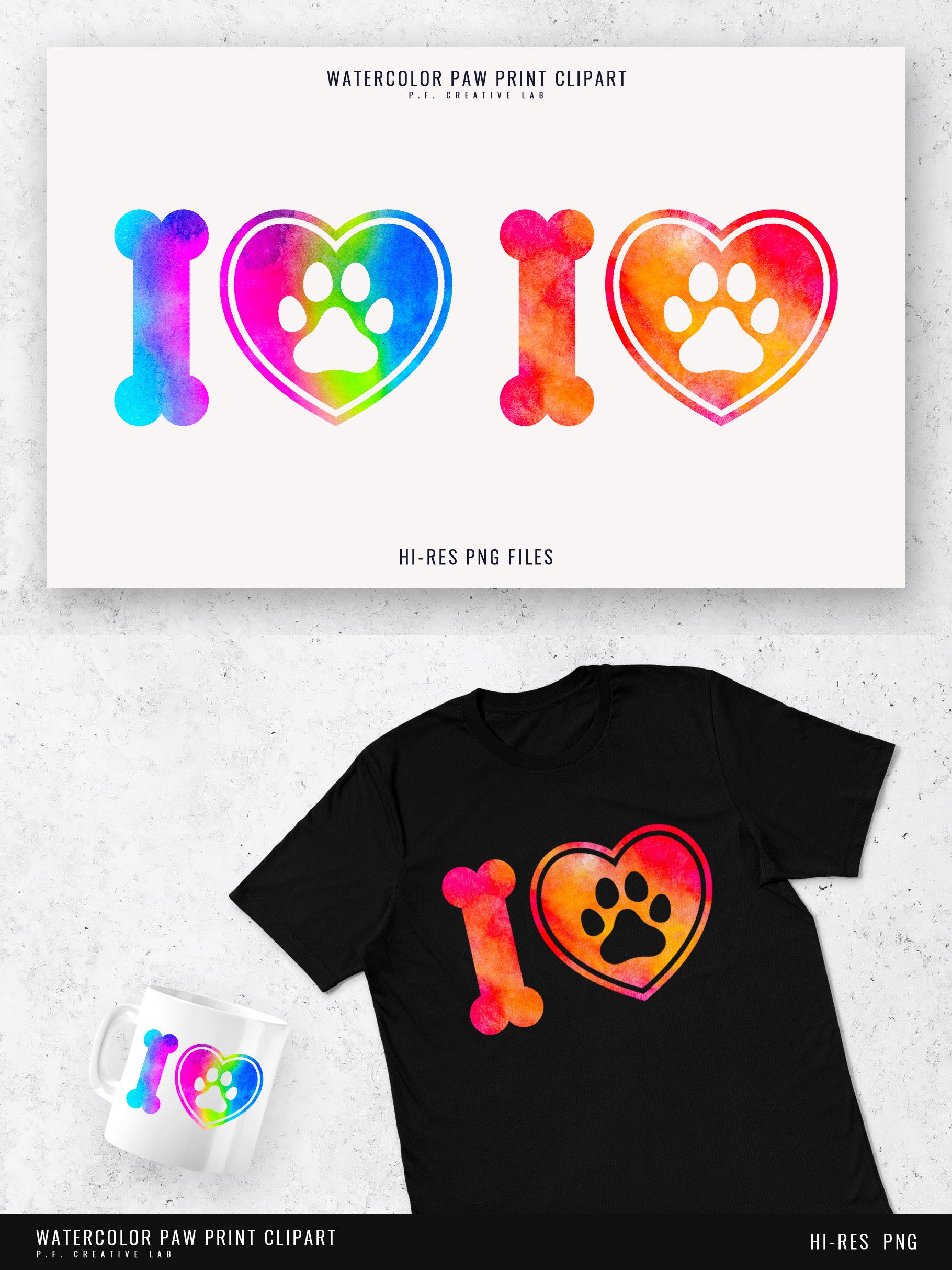 Dog Love Paw Print Sublimation Backgrounds