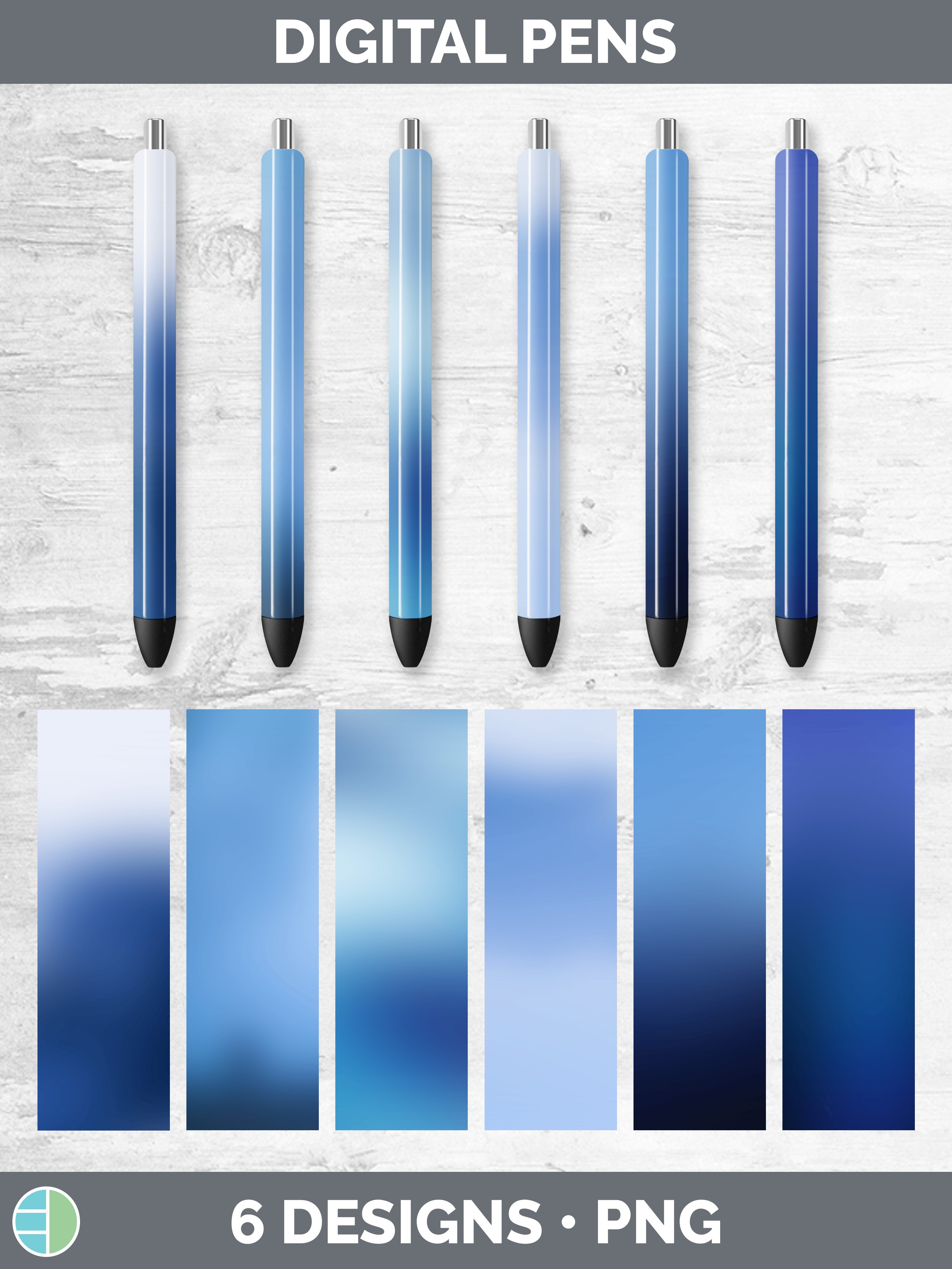Blue Ombre Pen Wraps | Epoxy Sublimation Bundle