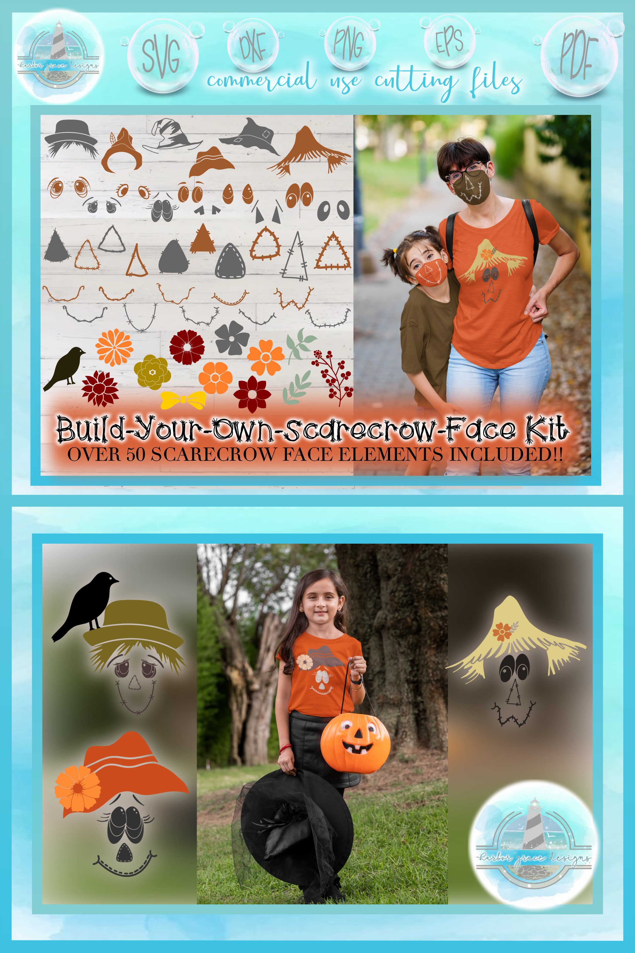 Fall SVG | Scarecrow Mask | Face Mask | Build Your Own Kit