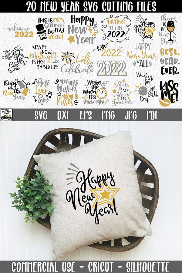 New Year's SVG Bundle with 20 SVG Cut Files (168567) | Cut Files ...