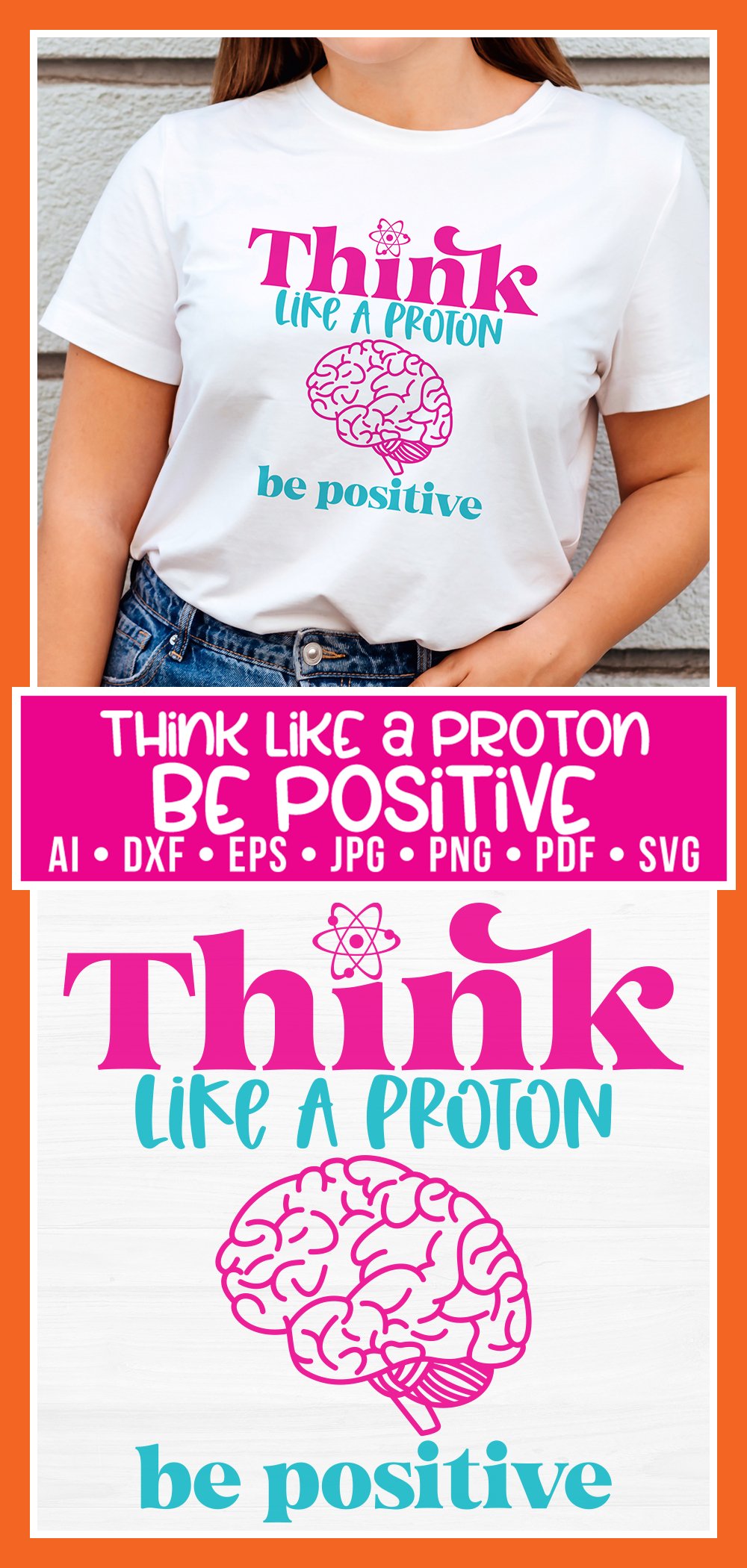 Think like a proton be positive SVG