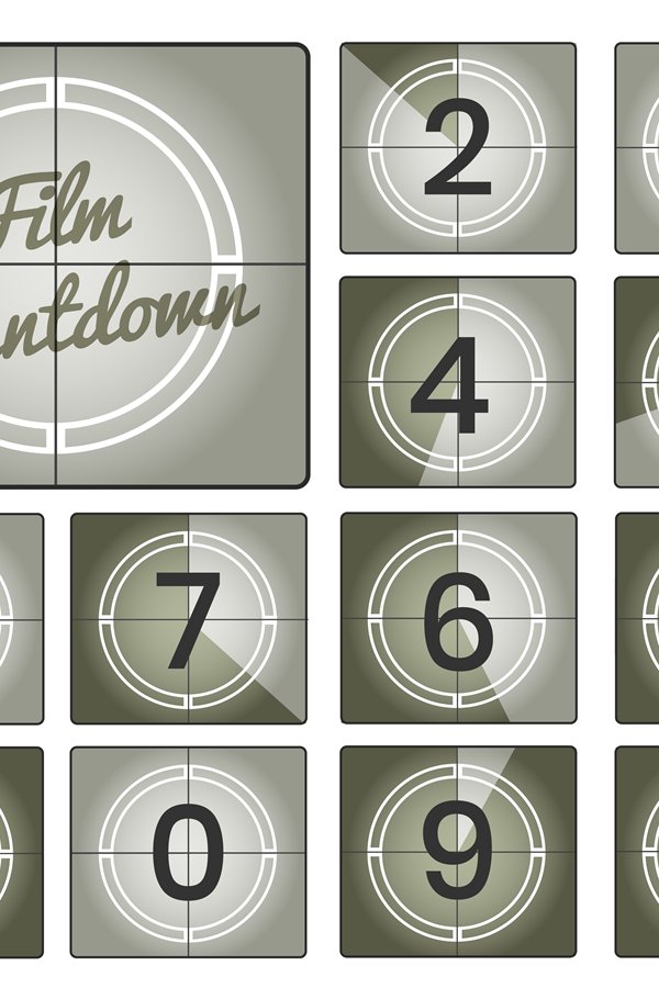 Film countdown vintage frames