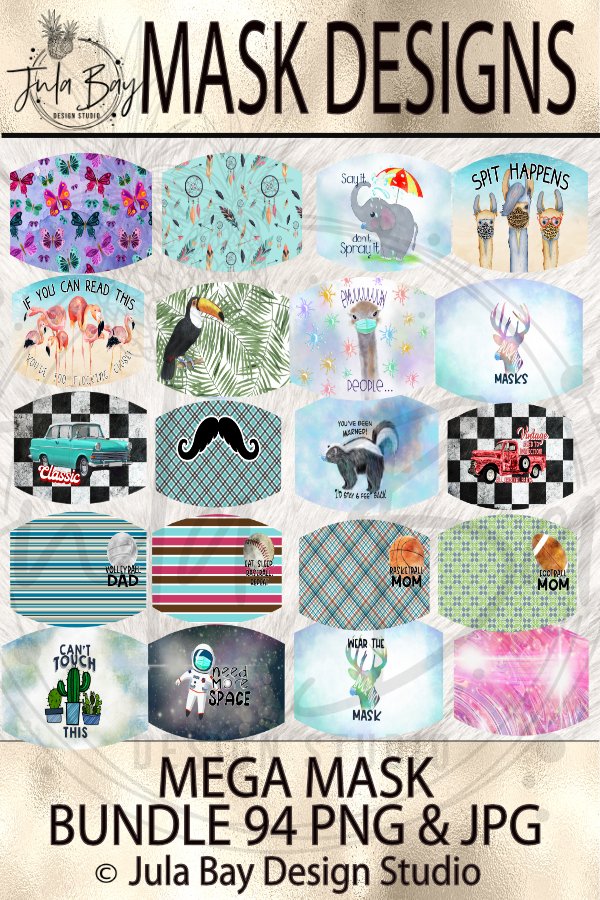 Sublimation Designs for Masks Mask Bundle Funny mask designs