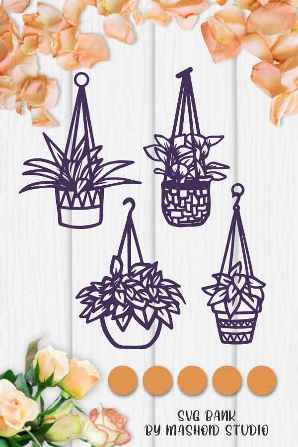 Hanging Plant SVG, Hanging Flower SVG, House Plant Clipart