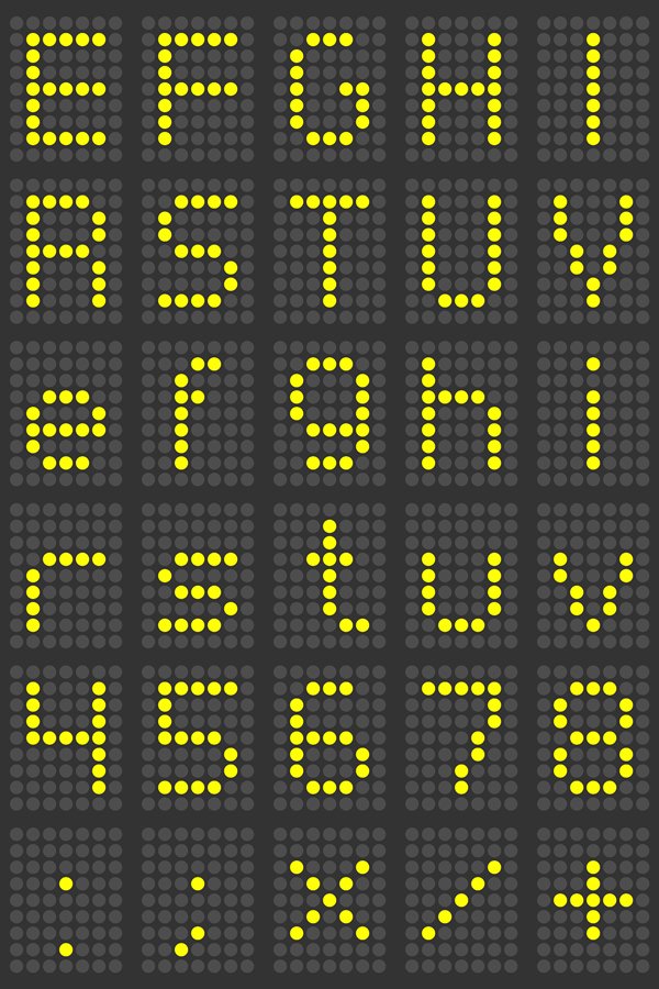 Led display digital scoreboard alphabet, electronic letters