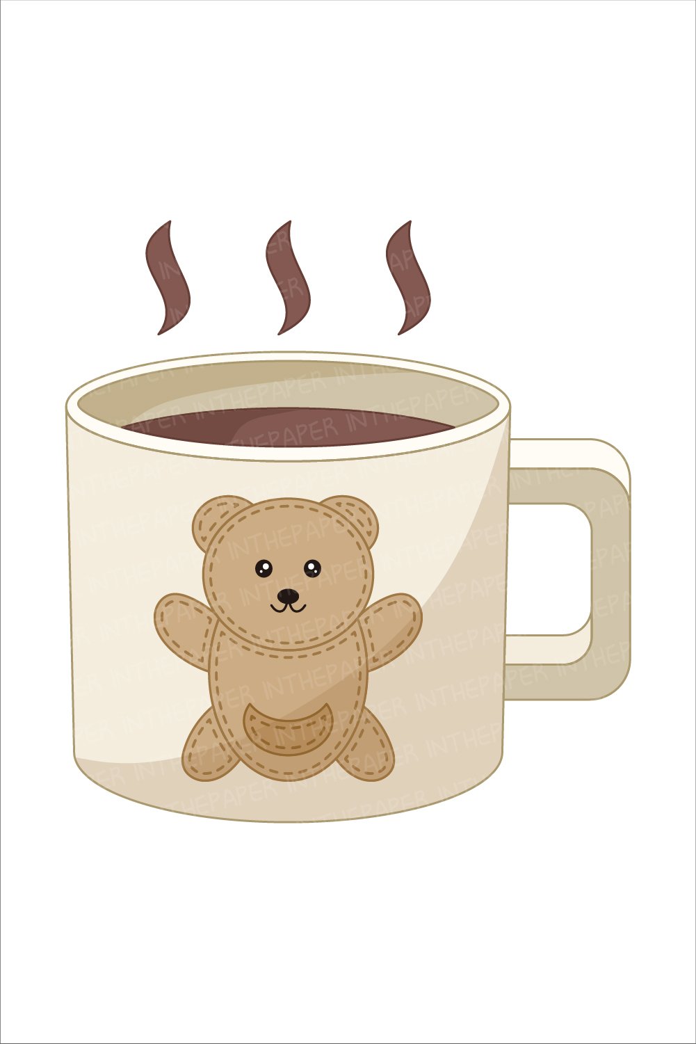 Cute bear mug filled with hot chocolate | PNG SVG Cocoa Cup