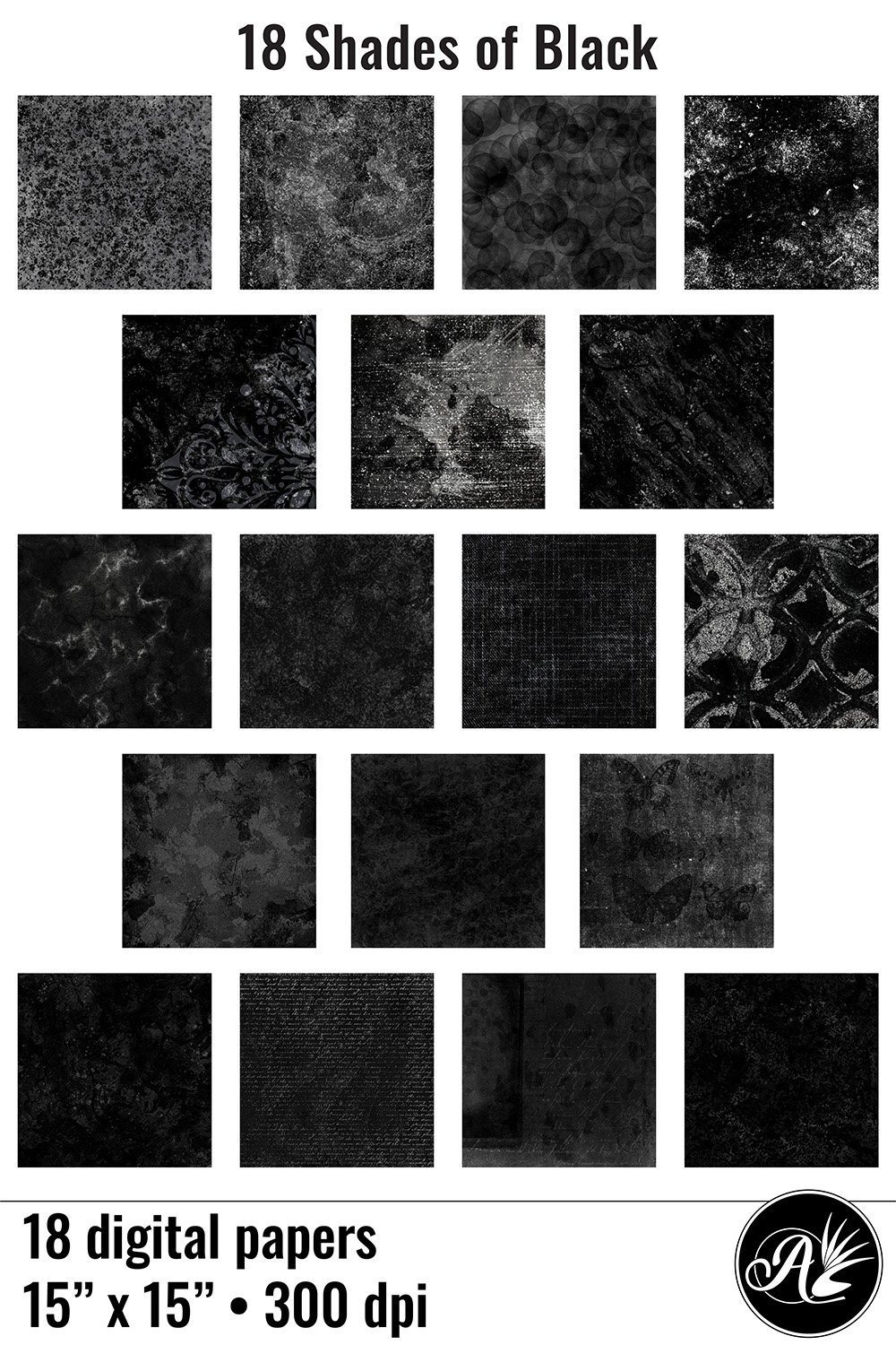 18 Shades of Black digital backgrounds