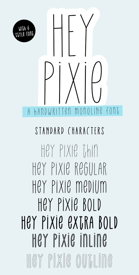 Hey Pixie | 7 Variations | Cricut Farmhouse Font