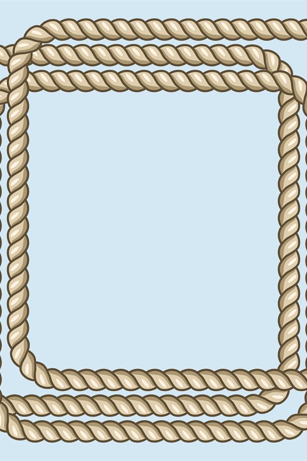 Square nautical brown ropes frame (765911)