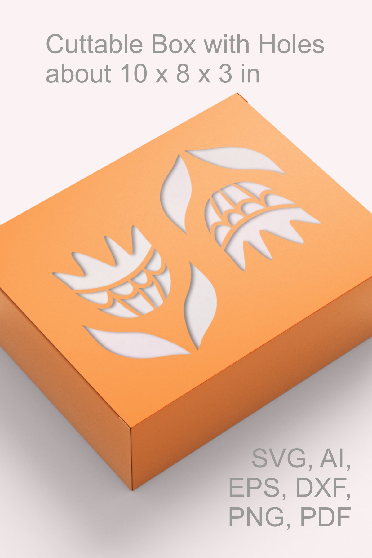 Abstract Flowers Window - Rectangular Favor Box SVG Template
