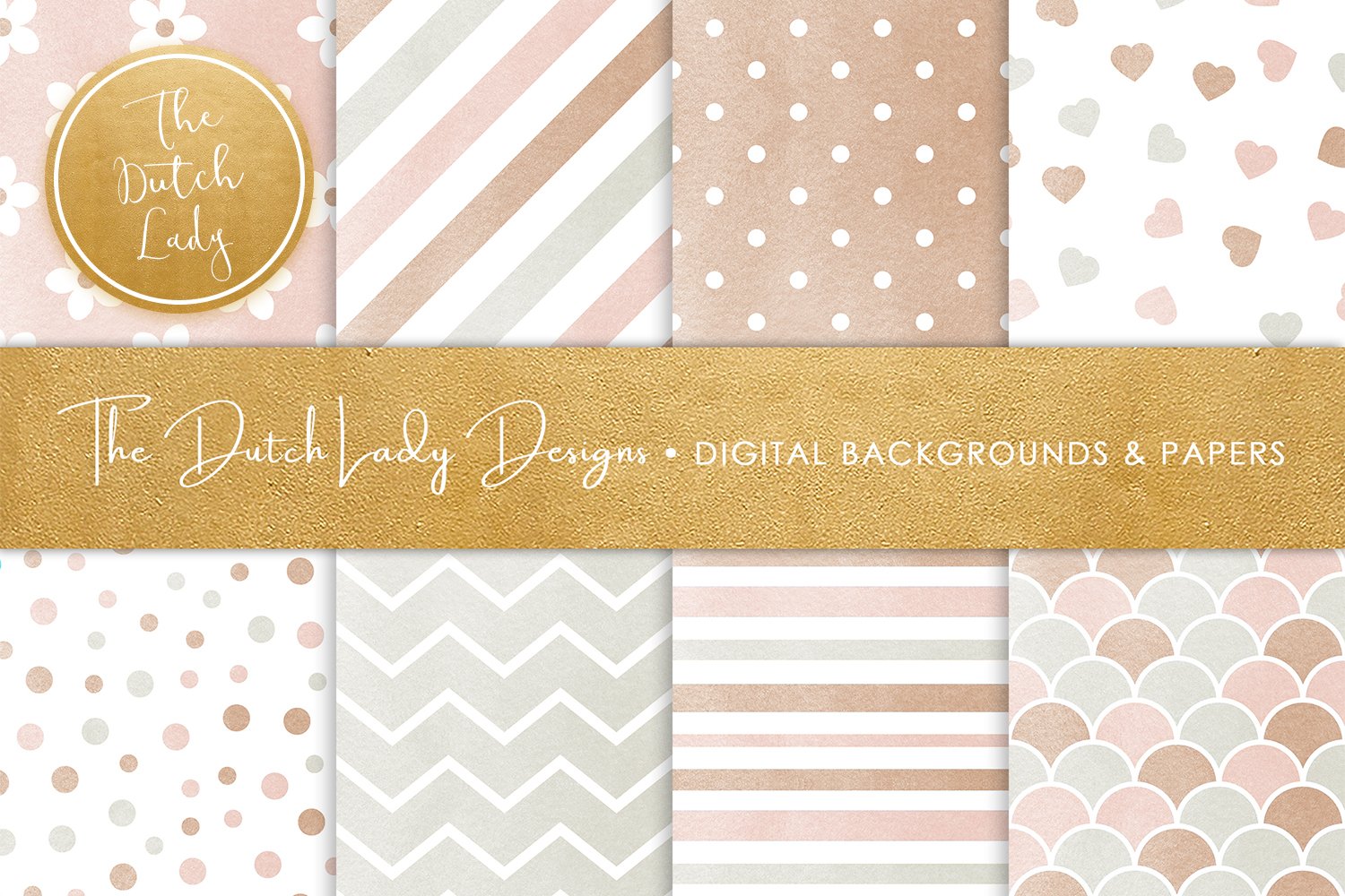 Digital Backgrounds & Papers - Pastel Seamless Patterns