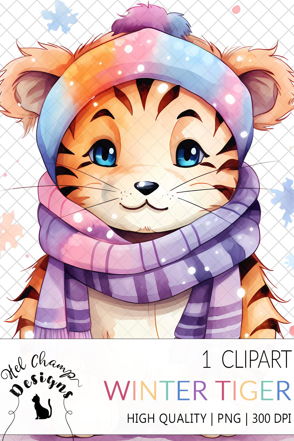 Winter tiger rainbow transparent clipart