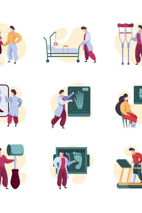 Orthopedic problems. Human anatomy xray bones diagnose and p