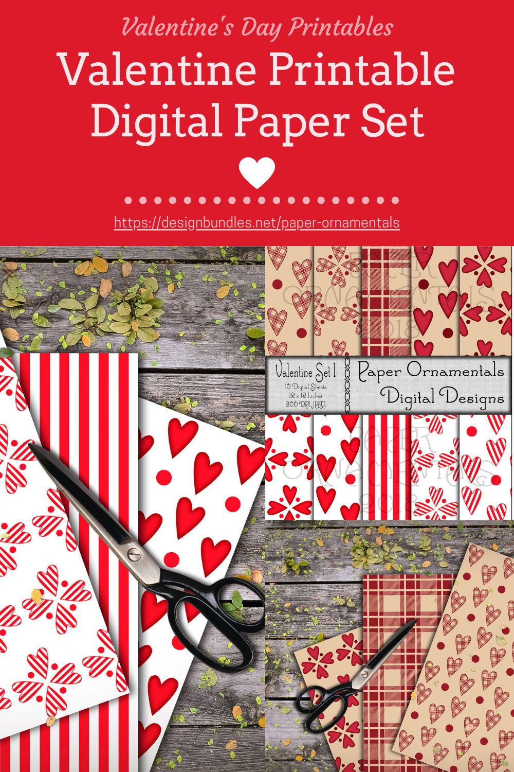 Valentine's Day Digital Paper Set 1 For Crafts & Projects