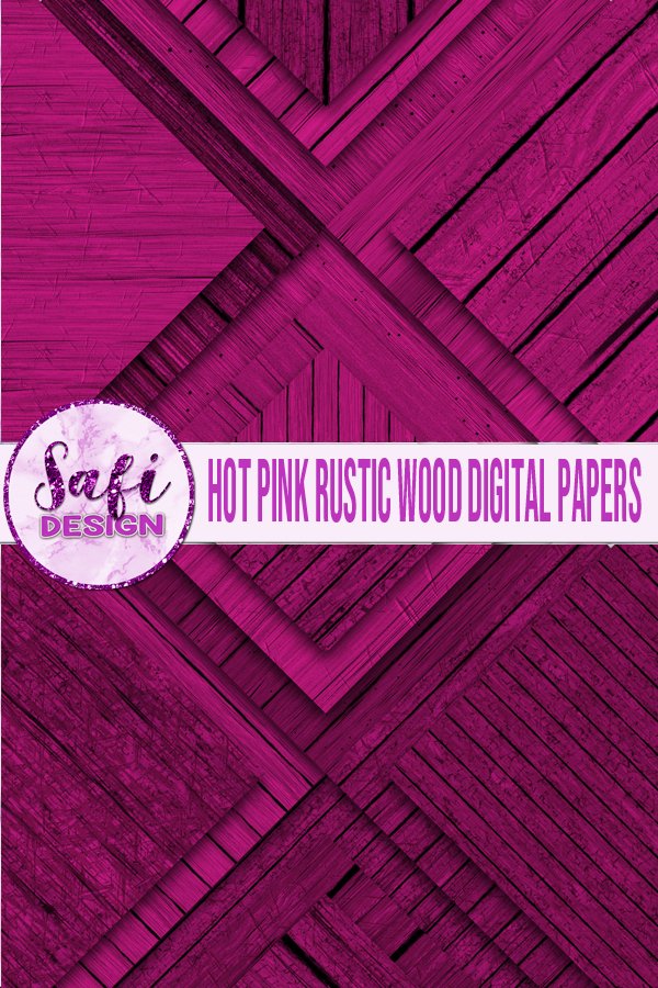 Hot Pink Rustic Wood Digital Paper Backgrounds