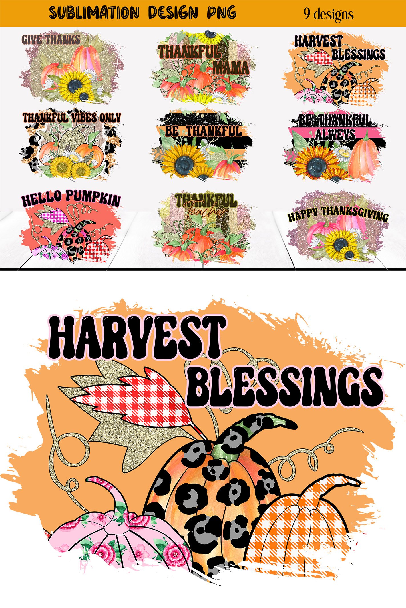 Thanksgiving Sublimation Bundle | Fall Sublimation Designs