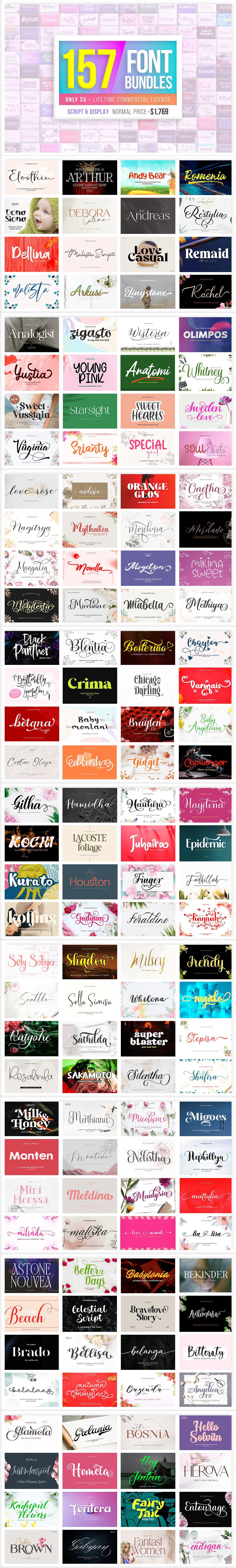157 Font Bundles by Gatype
