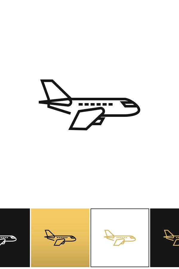Air plane pictogram, jet or aeroplane vector icon