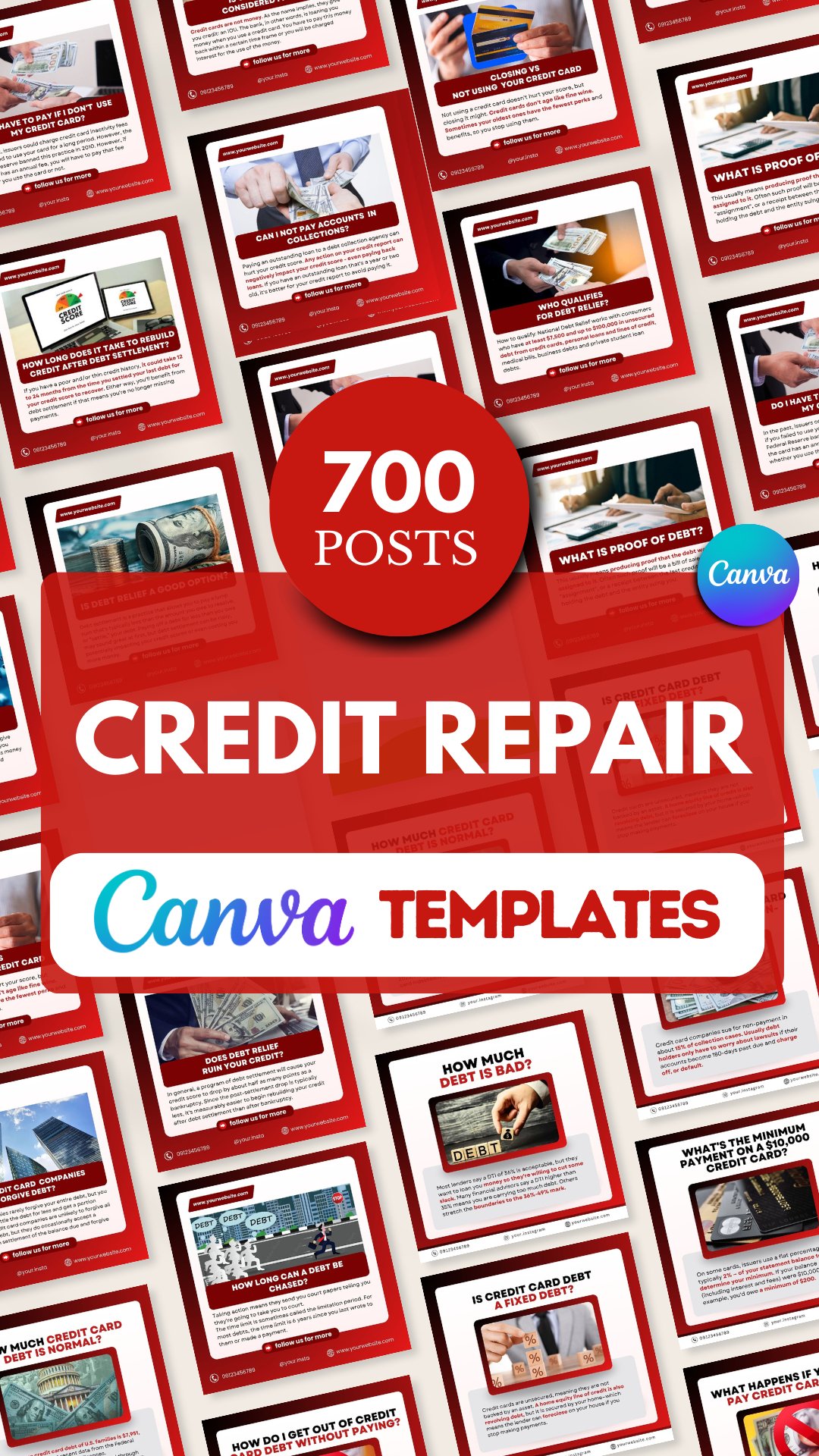 700 Credit Repair Templates - Canva Editable
