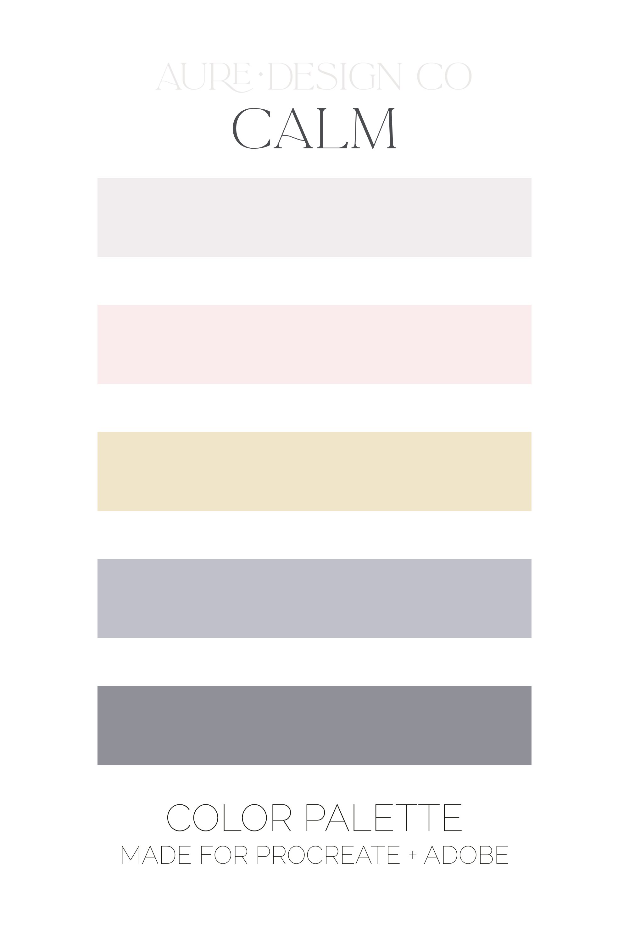 Muted Neutrals Color Palette for Procreate and Adobe - Calm