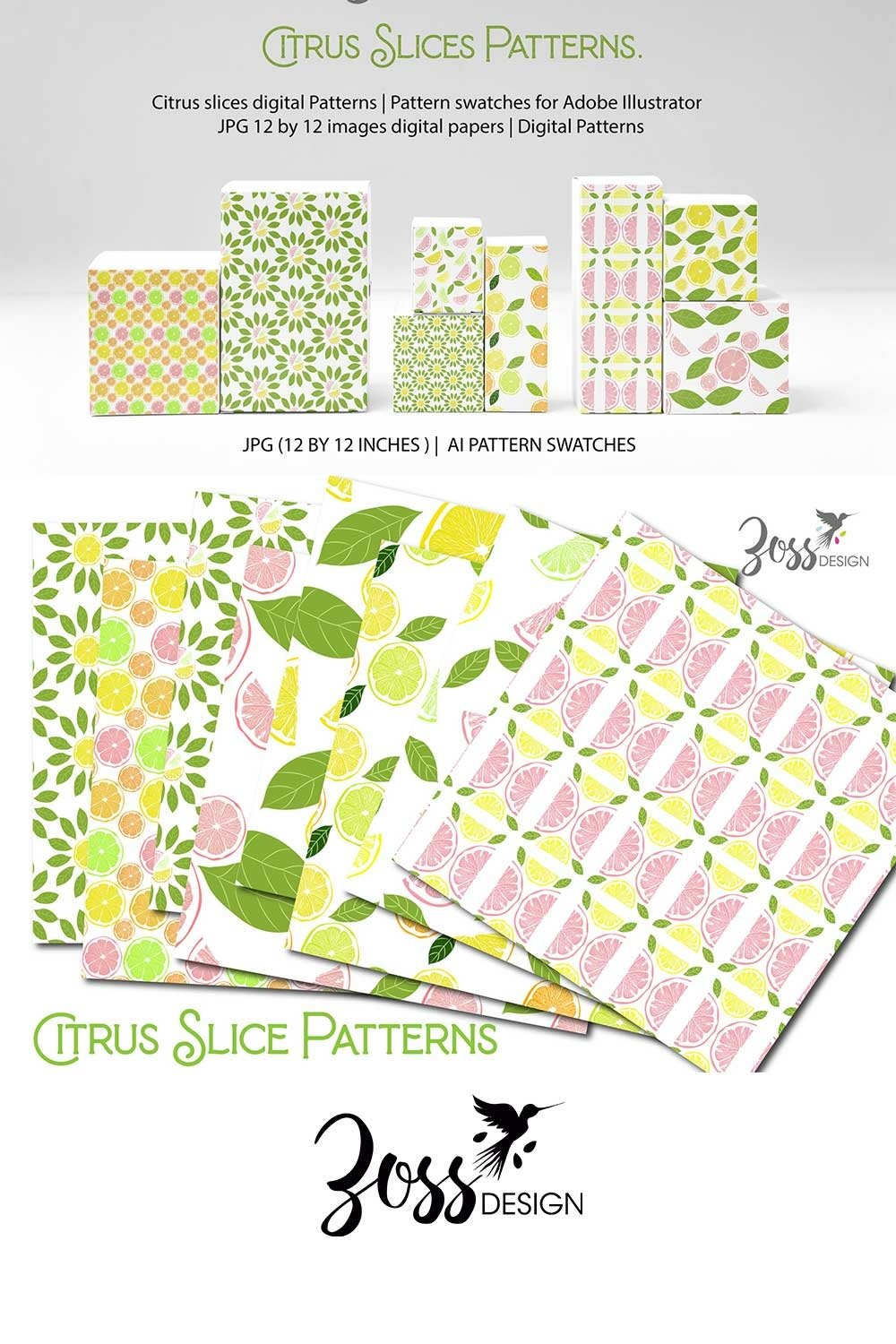 Citrus Slice digital Pattern | Digital Pattern Paper