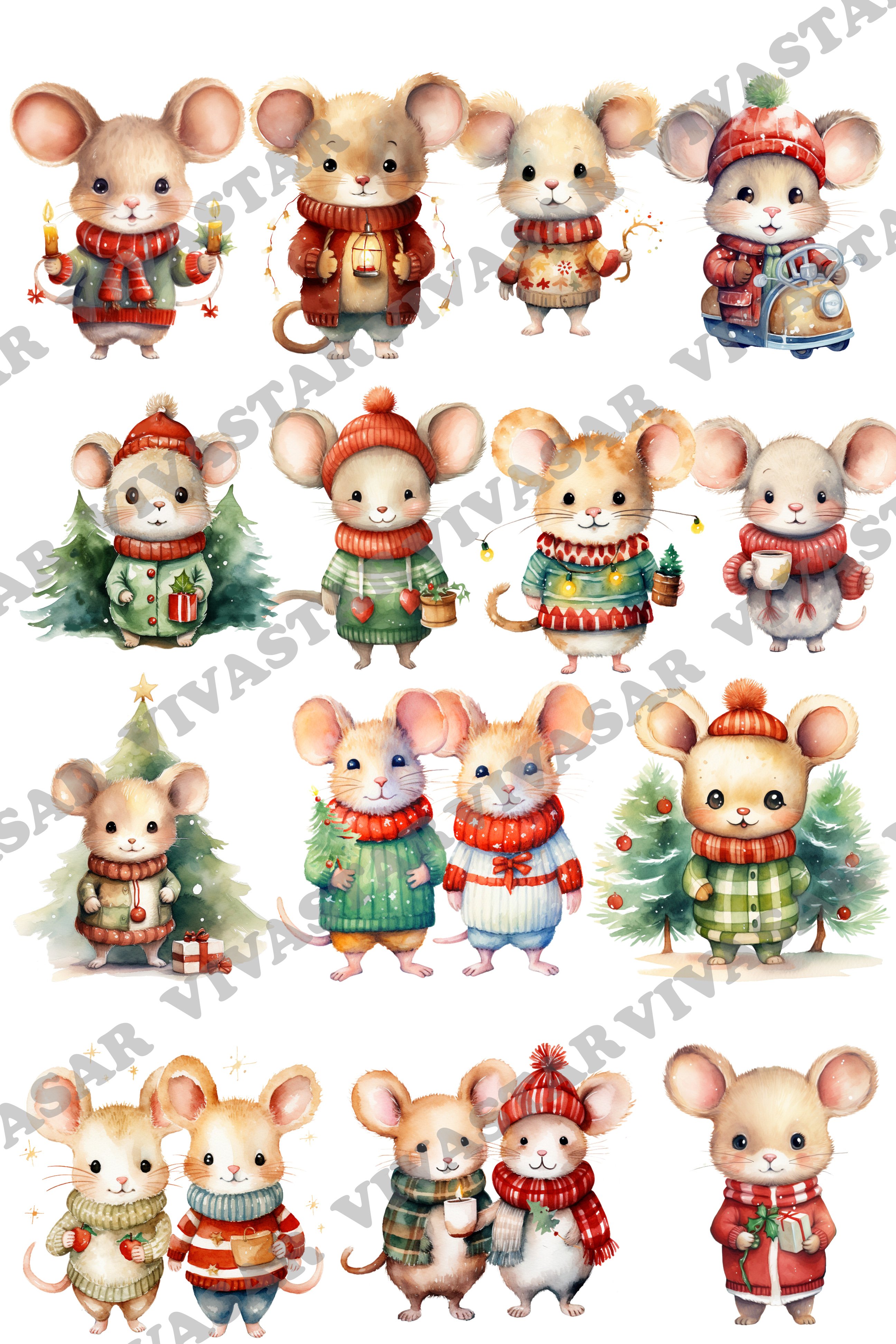 Christmas clipart,Cute Little Mouse Png,Cute Charachters