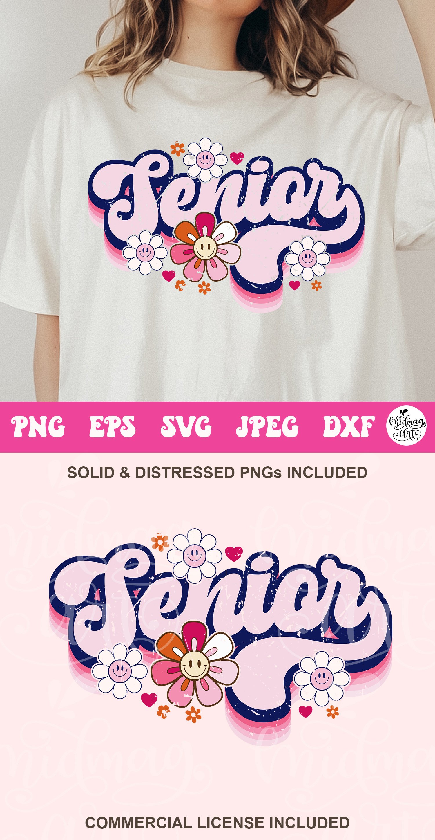 Retro floral senior SVG, Teacher png sublimation (2699954)