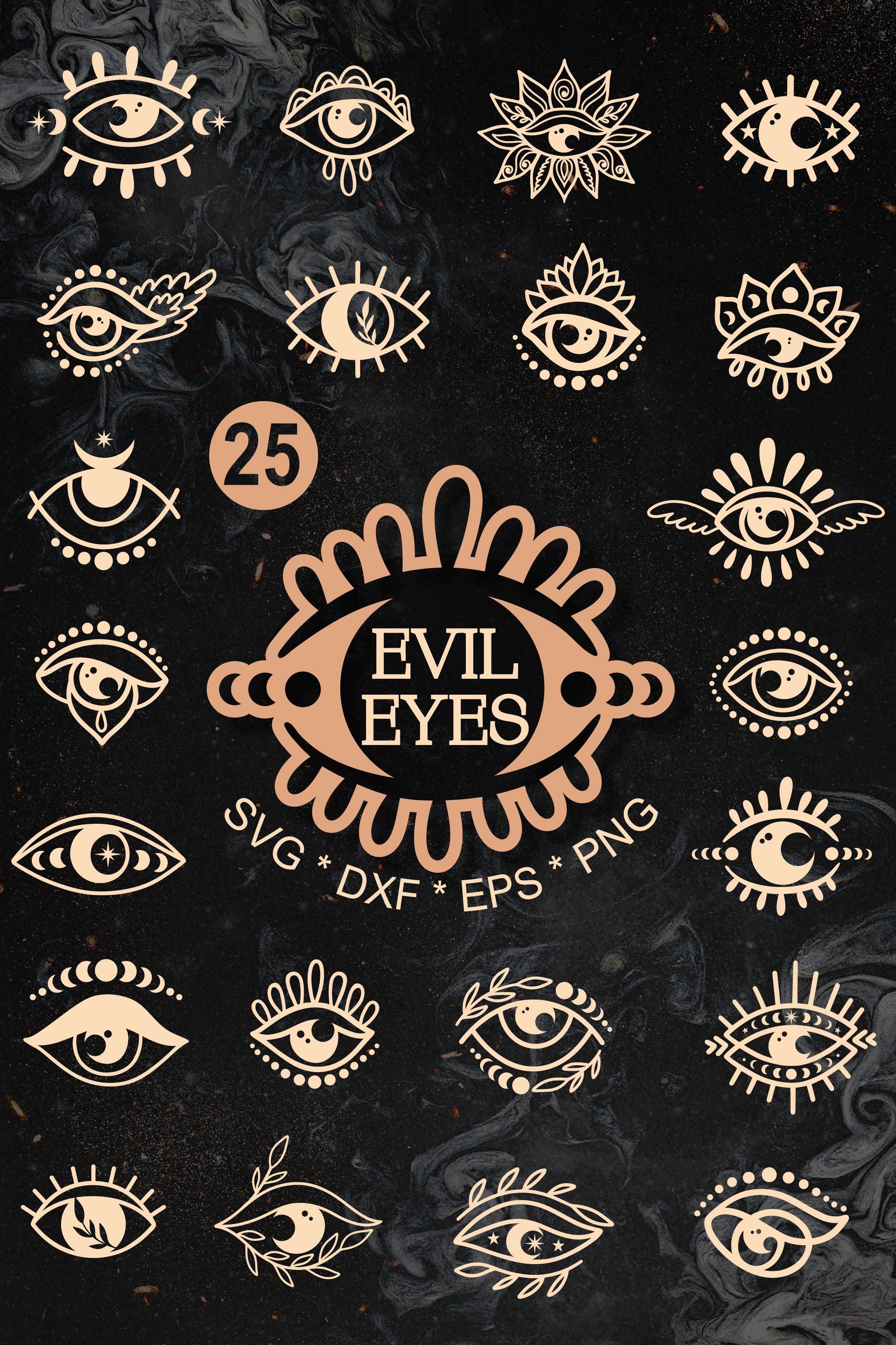 25 Evil Eyes Svg Cut Files. Witchy Symbols Png Clipart