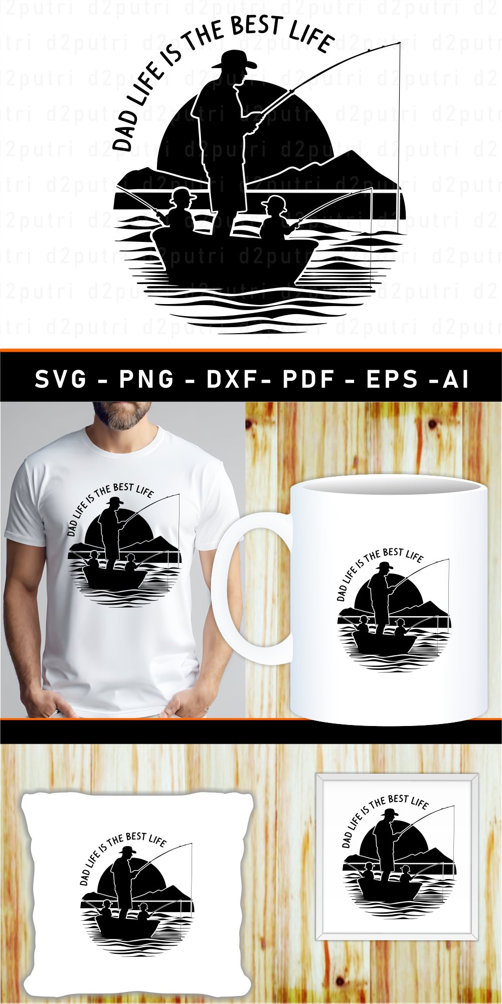 Dad and Son Fishing SVG | Fathers Day SVG | Dad SVG