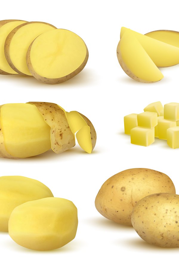 Realistic potatoes. Grocery natural products vegetables fres
