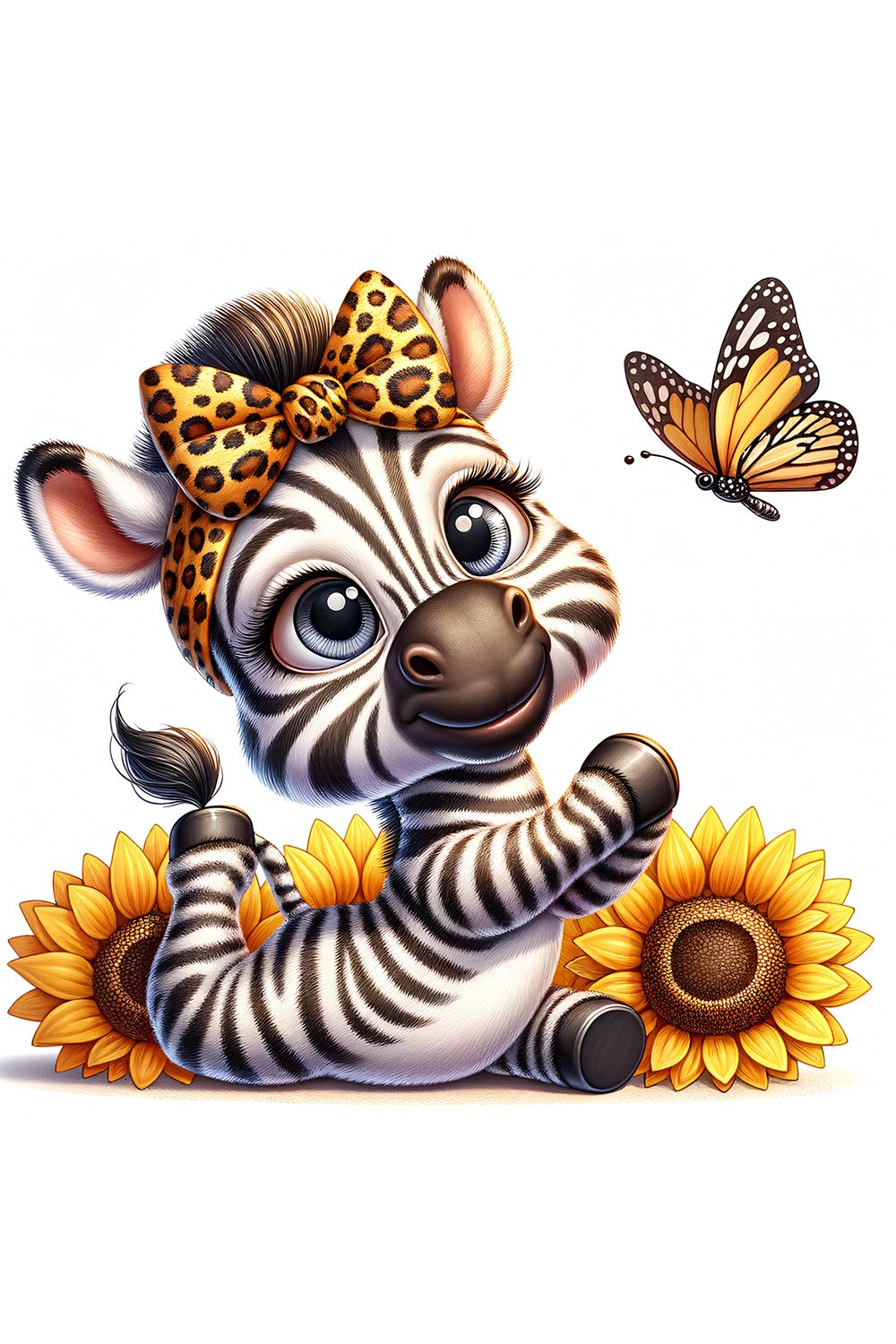 Cute Zebra with Sunflowers JPG File (3550450)