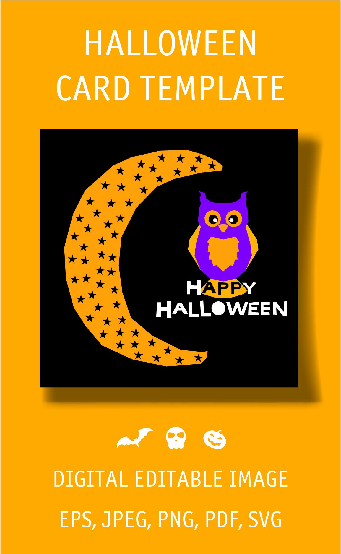 Happy halloween card. Digital editable print. (869769)