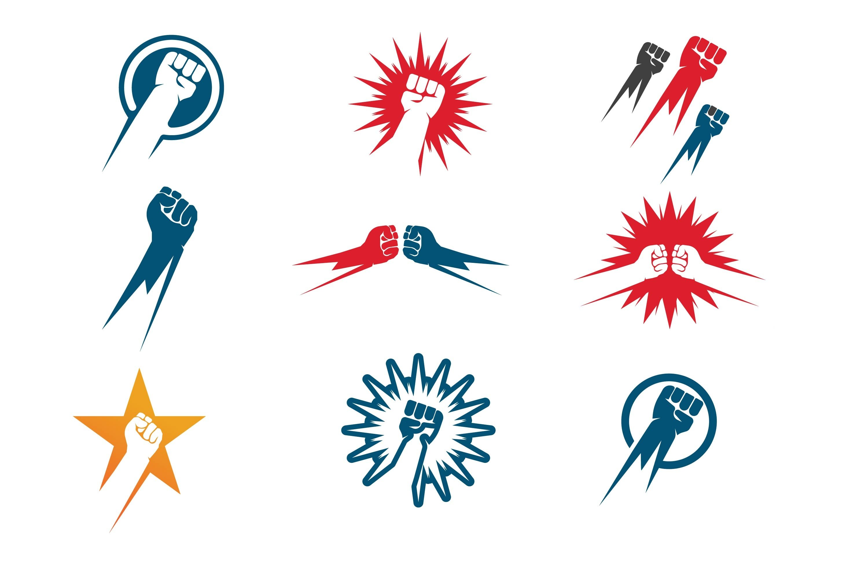 strong hand power logo vector (1329628)