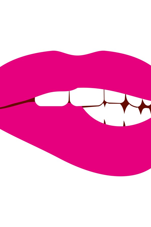 Woman biting her lip vector illustration white (822539)