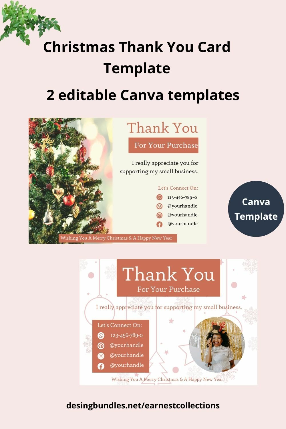 Canva thank you card template