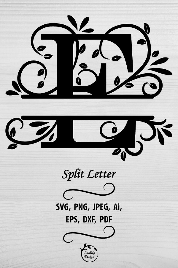 Letter E. Split Letter E monogram for logo, emblem. SVG, PNG