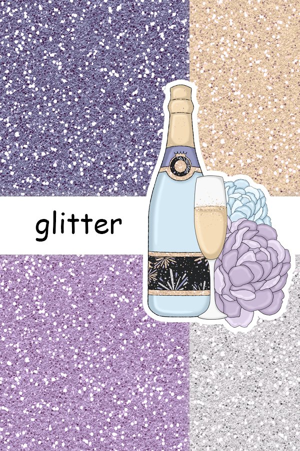 New Year GLITTER Holiday Paper For Planner - JPEG