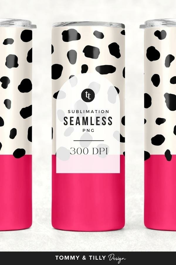 Hot Pink Spot Pattern Tumbler Sublimation | Seamless 20oz